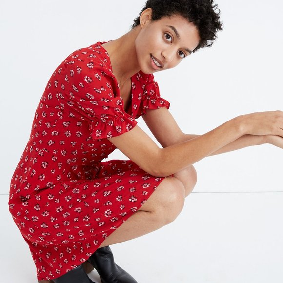 Madewell | Dresses | Madewell Red Floral Dress | Poshmark